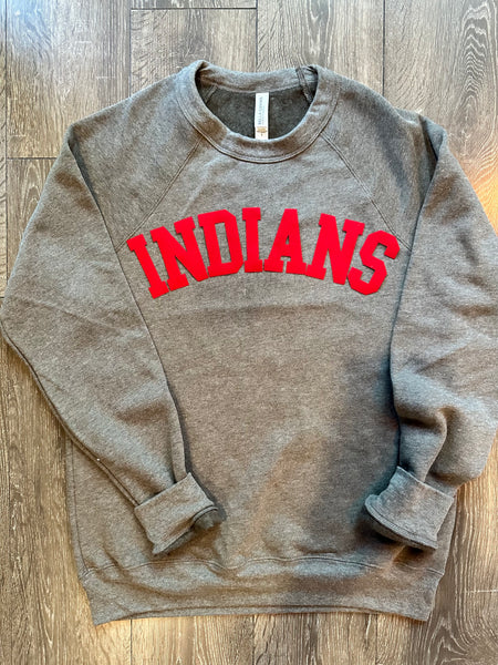 VARSITY INDIANS - GREY SPONGE CREW – H.FLYNN