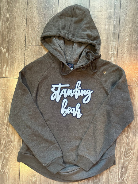 CURSIVE STANDING BEAR - ANGEL FLEECE HOODIE – H.FLYNN