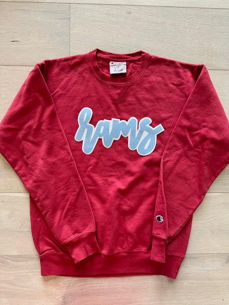 CURSIVE RAMS - RED CHAMPION CREW – H.FLYNN