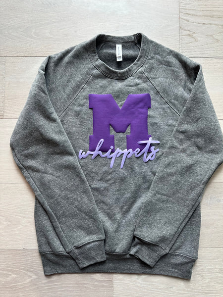 M LIGHT PURPLE WHIPPETS - GREY SPONGE CREW (YOUTH + ADULT) – H.FLYNN