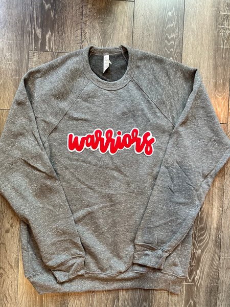 CURSIVE WARRIORS - GREY SPONGE CREW – H.FLYNN