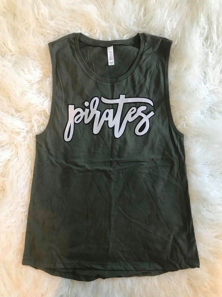 CURSIVE PIRATES MUSCLE TANK – H.FLYNN