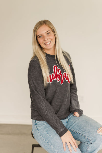 CURSIVE NEBRASKA - RIBBED CREW – H.FLYNN