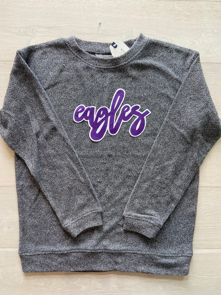 CURSIVE EAGLES - GREY COZY CREW – H.FLYNN