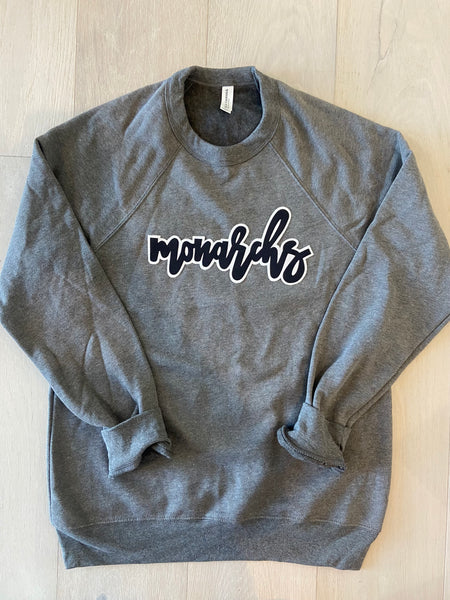 MONARCHS - GREY FLEECE CREW (YOUTH + ADULT) – H.FLYNN