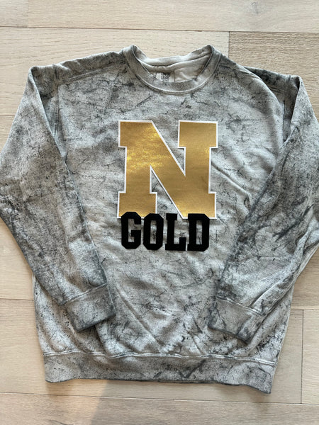 N + GOLD - GREY DYED COMFORT COLORS CREW – H.FLYNN