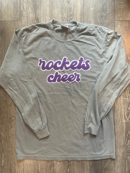 ROCKETS CHEER - GREY COMFORT COLORS LONG SLEEVE – H.FLYNN