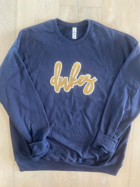 CURSIVE DUKES - NAVY SPONGE CREW – H.FLYNN