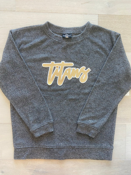 CURSIVE TITANS - GREY COZY CREW – H.FLYNN